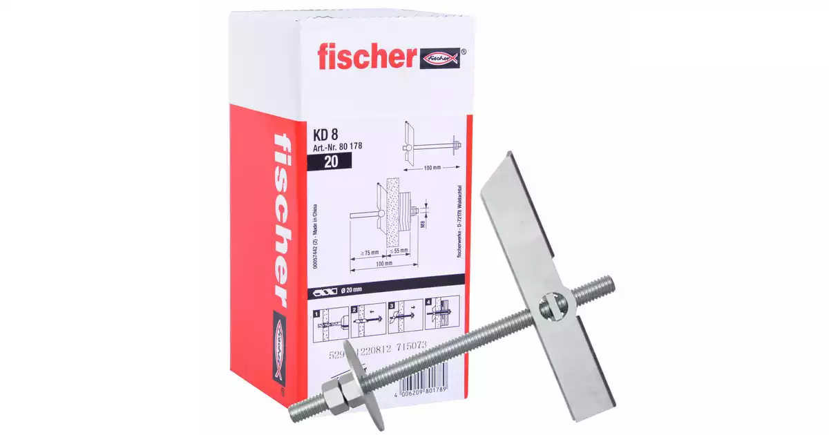 Mocowanie metalowe uchylne FISCHER KD 8 20szt/opak - Buduj24.pl