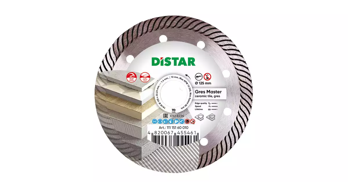 DISTAR Tarcza diamentowa tnąca Gres Master 125X22,23MM - Buduj24.pl