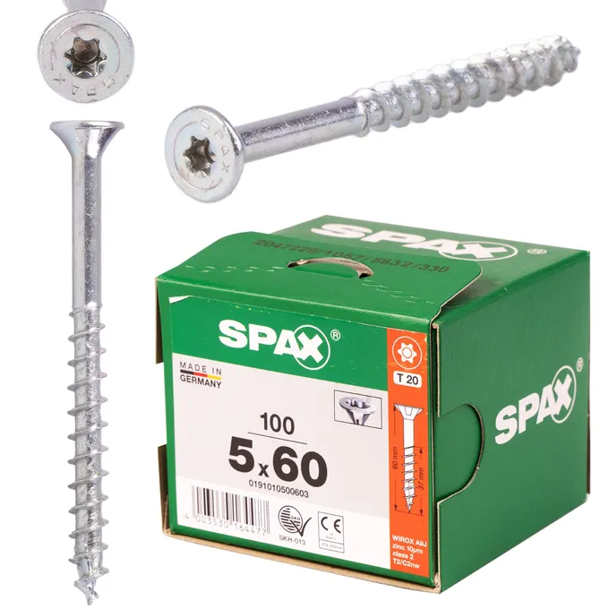 SPAX Wkręt uniwersalny GŁÓWKA STOŻKOWA 5X60MM 100SZT - Buduj24.pl