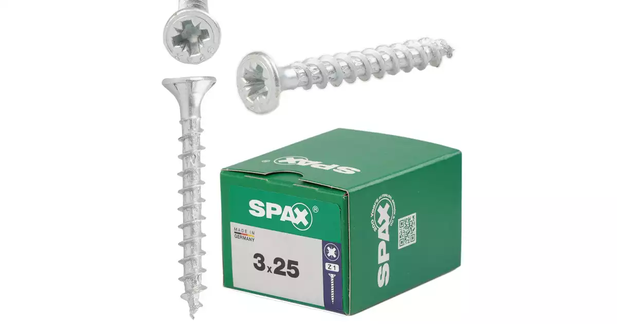 SPAX Wkręt uniwersalny do drewna PEŁNY GWINT 3x25MM GŁÓWKA STOŻKOWA PZ ...